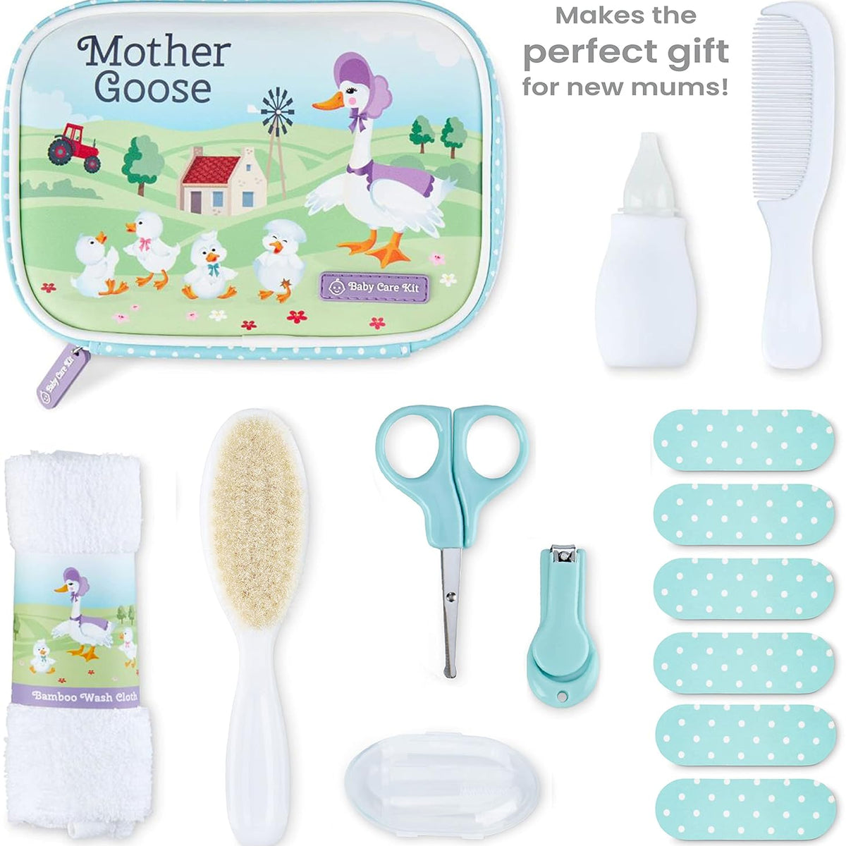 Mother Goose Baby Grooming Set w/finger puppet dispenser – kitsandkaboodle