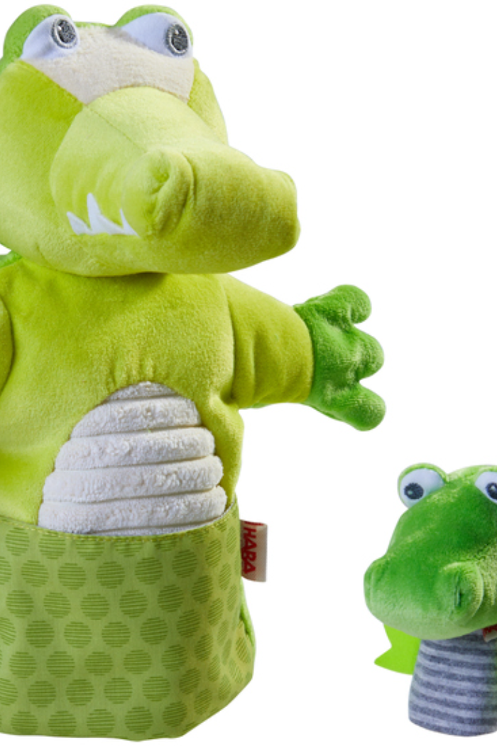Glove Puppet - Crocodile With Hatchling – kitsandkaboodle